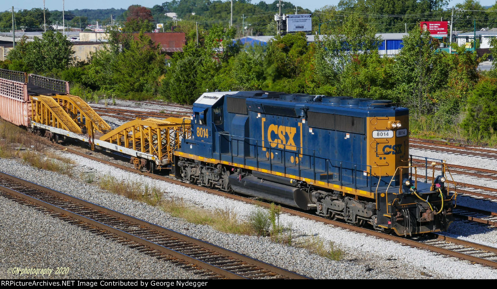 CSX 8014 with a work train